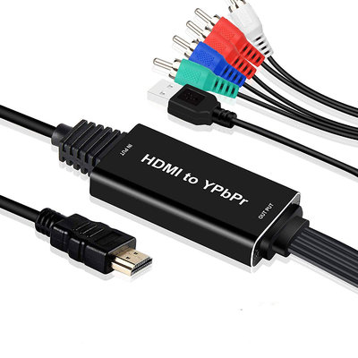 Cable negro HDMI de la velocidad HDMI al convertidor del RGB YPbPr del componente 5RCA