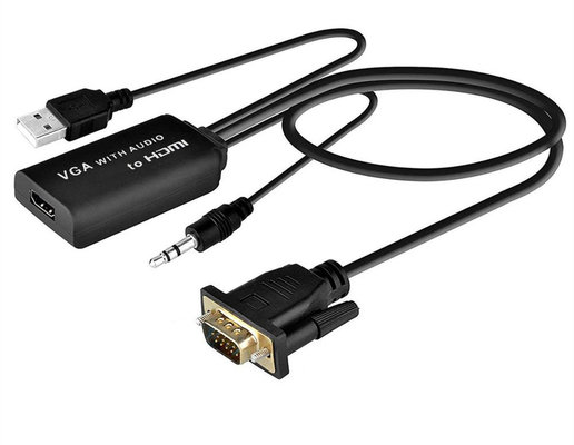 Un Vga del diseño de la manera al cordón de Hdmi con USB y el cable de audio 1080P de alta resolución