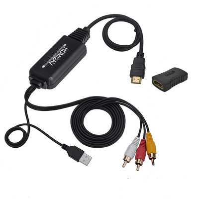 Durable HDMI To RCA Cable , High Speed HDMI Cable 1080P HDMI To AV 3RCA 1080p