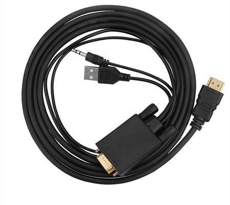 VGA al varón del conversor HDMI al conector macho con alimentación por USB y cable de audio