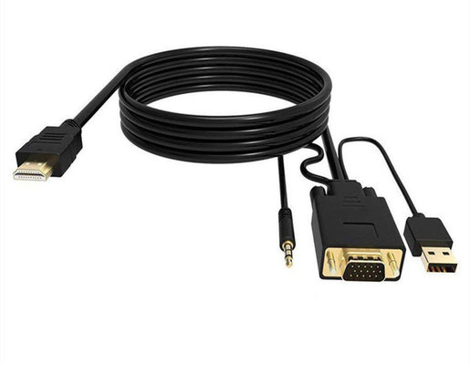 VGA al varón del conversor HDMI al conector macho con alimentación por USB y cable de audio