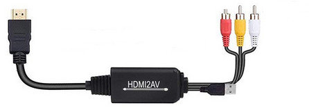 HDMI al cable del convertidor del RCA AV con la fuente de la alimentación por USB para el uso de las multimedias