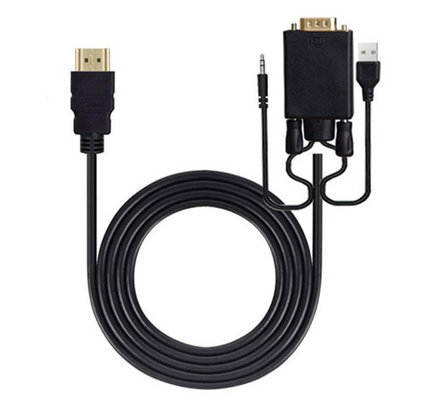 VGA al varón del conversor HDMI al conector macho con alimentación por USB y cable de audio