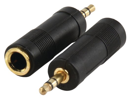 El níquel/el oro plateó al varón al conector estéreo del adaptador hembra 3.5m m hasta el zócalo del estéreo de 6.35m m