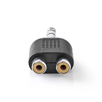 Varón de 6,35 milímetros a mono al divisor femenino estéreo del vídeo de los zócalos del adaptador 2x RCA Phono
