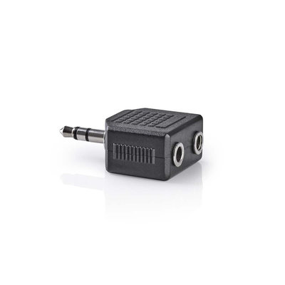 divisor del conector de auriculares del conector estéreo del varón de 3.5m m al zócalo de la hembra de 2 x de 3.5m m