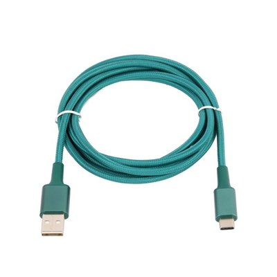Un varón a Usb - color verde del cargador de C del Usb del vínculo del trenzado de nylon rápido del cable