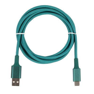 Un varón a Usb - color verde del cargador de C del Usb del vínculo del trenzado de nylon rápido del cable