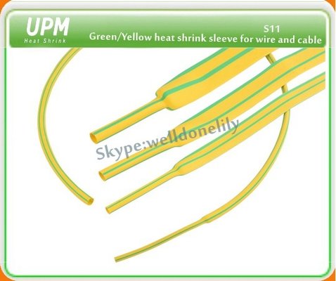 thin wall heat shrink green-yellow stripped color tubing for cable gland mark