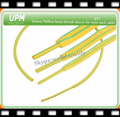 thin wall heat shrink green-yellow stripped color tubing for cable gland mark