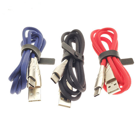 High Quality Zinc Alloy&Colth Braid Typv-C 2A fast charging USB Data Cable USB Charging Cable