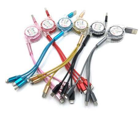 New Style 3 In 1 Retractable 2A Fast Charging USB Data Cable USB Charging Cable