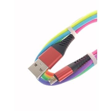 2A Colorful Rainbow Braid USB Data Line USB Charging Cable For Micro Lightning Type C