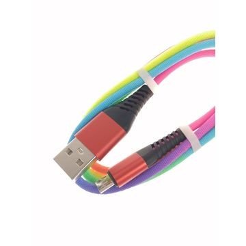 2A Colorful Rainbow Braid USB Data Line USB Charging Cable For Micro Lightning Type C