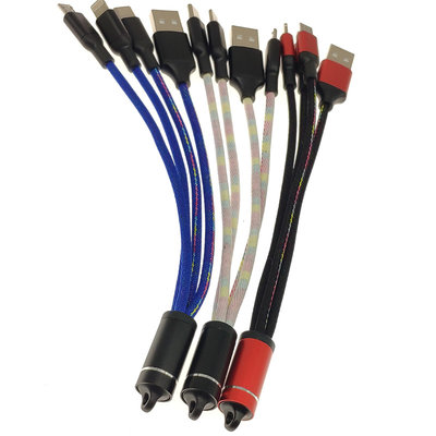 New Style 3 In 1 Fabric Braided 3A Fast Charging USB Data Cable USB Charging Cable For Computer, Mobile Phone,Computer