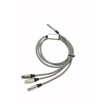 3 In 1 Nylon Braided 2A Fast Charging USB Data Cable USB Charging Cable For Computer, Mobile Phone,Computer