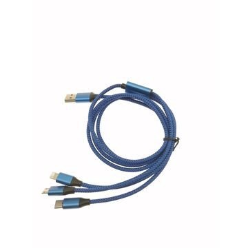 3 In 1 Nylon Braided 2A Fast Charging USB Data Cable USB Charging Cable For Computer, Mobile Phone,Computer