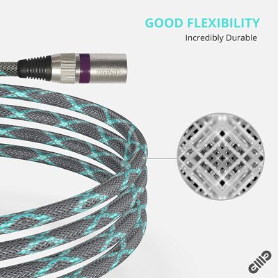 10 Ft XLR Male to XLR Female Balanced 3 PIN Cable Compatible with Shure SM Microphone, Behringer, Speaker Systems