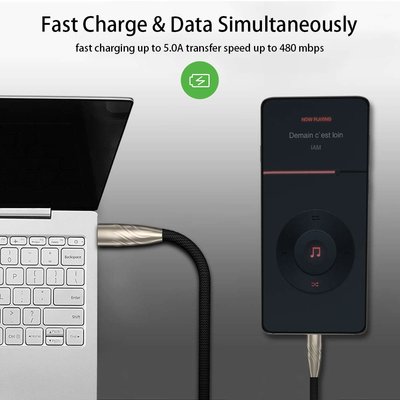 6.6Ft/2.0m 5A USB A to USB-C Fast Charging Data Cable Compatible with Huawei P20 P30 Mate 20 Lite Pro LG and More