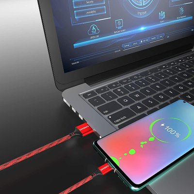 45W 5A Nylon Braided USB-C to USB-A 2.0 Cable for Samsung Galaxy S10, S9, S9, S8, S8 Mate 20 Lite Pro90
