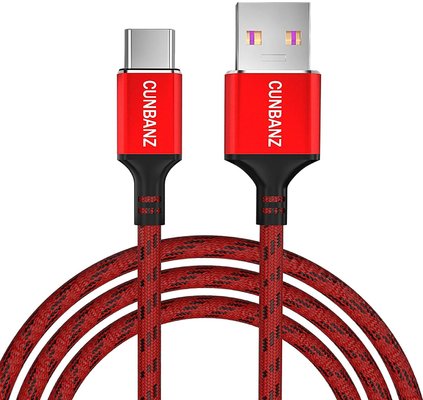 45W 5A Nylon Braided USB-C to USB-A 2.0 Cable for Samsung Galaxy S10, S9, S9, S8, S8 Mate 20 Lite Pro90