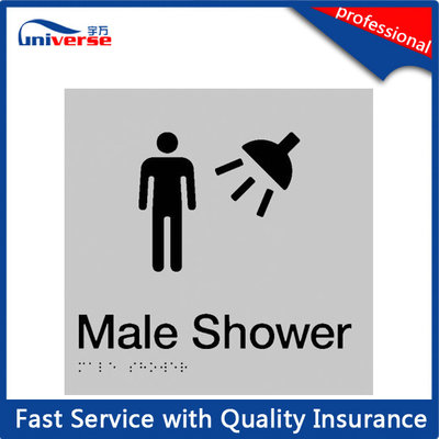 ABS Braille Tactile Signs With Raise Letter , Braille Toilet Signs