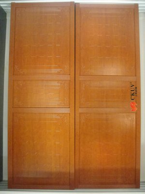 Popular Decorative Aluminium + PVC Solid Wood Sliding Doors For Wardrobe