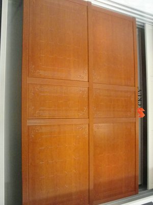 Popular Decorative Aluminium + PVC Solid Wood Sliding Doors For Wardrobe