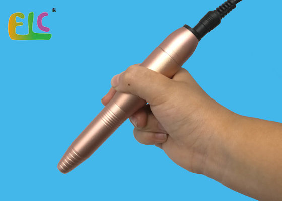Electric Nail Drill Machine Portable Pen Shape Golden Color Low Vibration Aluminum Alloy Casing
