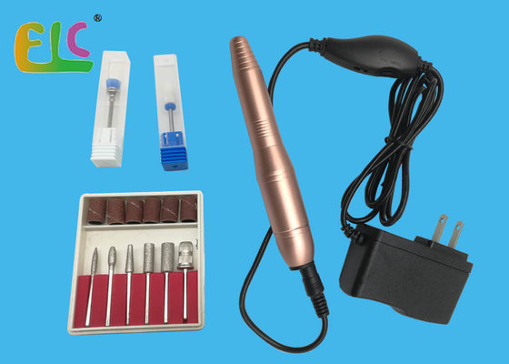 Electric Nail Drill Machine Portable Pen Shape Golden Color Low Vibration Aluminum Alloy Casing