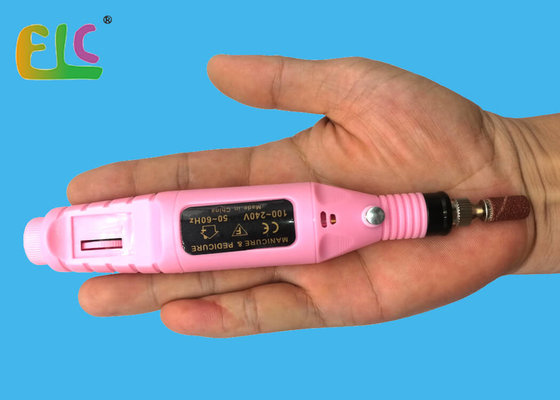 Portable Electric Nail Bits Nail File Machine ABS Case DC 9V 3000~20000RPM with 6 Drill Bits