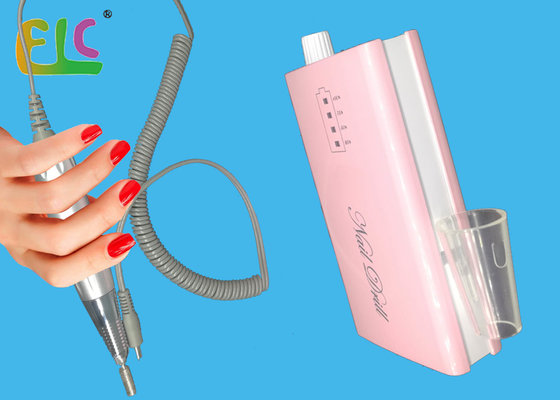 Portable Nail Polisher 36 Watt  0~30000 RPM 2600mAH Battery Pink Color with 6pcs Drill Bits