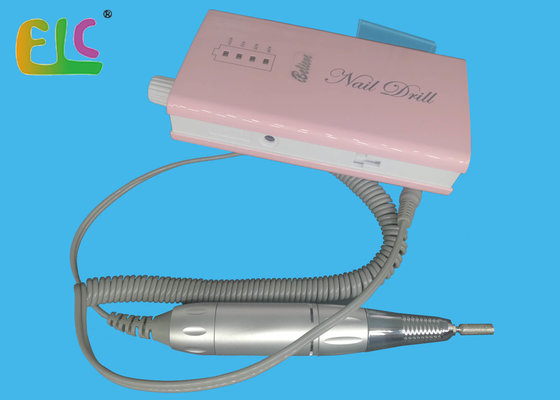 Portable Nail Polisher 36 Watt  0~30000 RPM 2600mAH Battery Pink Color with 6pcs Drill Bits
