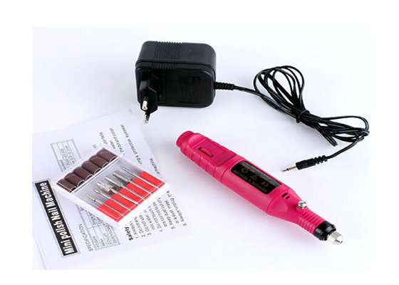 Portable Nail Drill Machine Red Color With Customized Brand Name / Nail Electric Drill