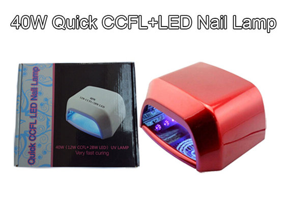 Red 40w Lamp For Nails LED UV Nail Lamp With Timer 30s , 60s , 90s For Beauty Salon