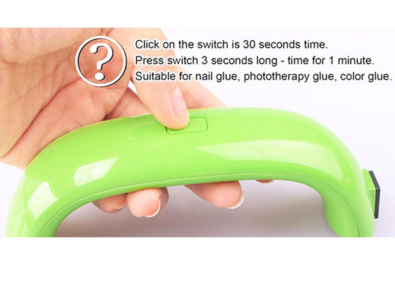 Portable Plastic LED Lamp Nail Dryer Rainbow Shape 6 Colors , Gel Manicure Light