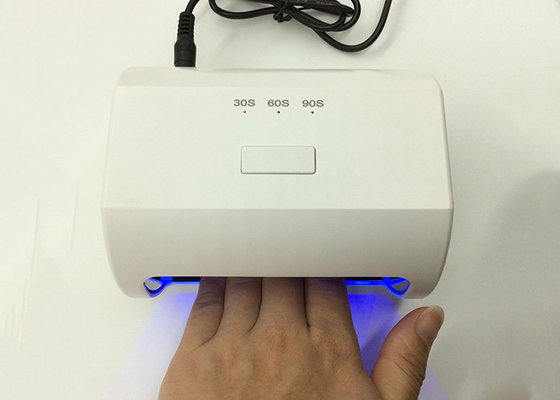 White 9W LED Nail Lamp Dryer For 4 Fingers , Setting Time 30s 60s 90s