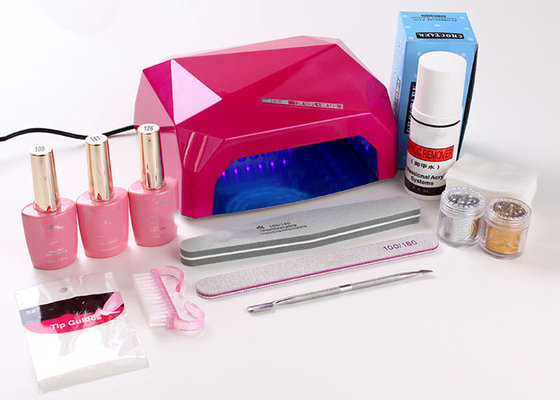Environmental Friendly Fashion UV Nail Gel Kits / Gel Manicure Sets