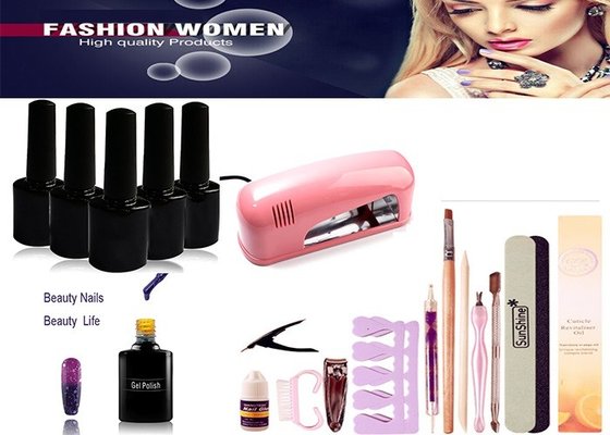Professional Gel Nail Kits Paint UV Gel With 9W 36W Nail Dryer For Salon