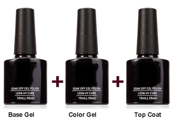 Eco - friendly Healthy Soak - off UV Gel / 3 Steps LED Nail Gel For Hand And Toe