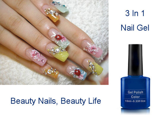 Environmentally Friendly DIY LED Nail Gel In Red , Green ,  Blue 10ml Or Customized