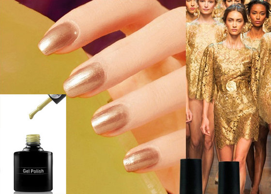 Gold Color LED Gel Nail Kits For Home / Lamp Timer Setting 30s , 60s , 90s