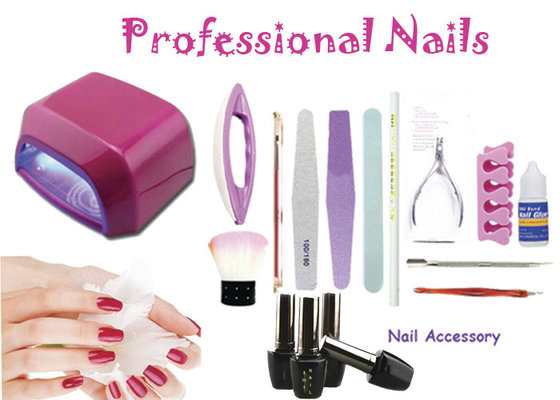 Professional Full LED Nail Gel Kit Pro DIY Accessory Nail Tools For Salon
