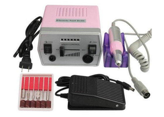 Plastic Electric Nail Drill File Machine With Foot Pedal Tool Pedicure 6 Bits
