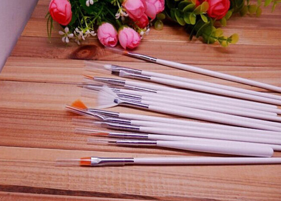 15pcs Nail Cleaning Brushes With Thick Handle For Acrylic Art White Color