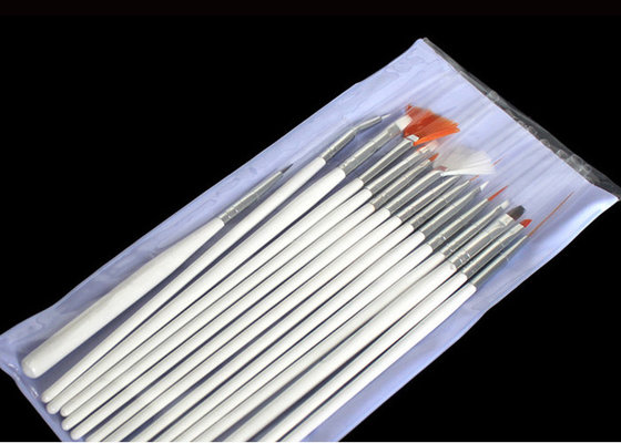 15pcs Nail Cleaning Brushes With Thick Handle For Acrylic Art White Color