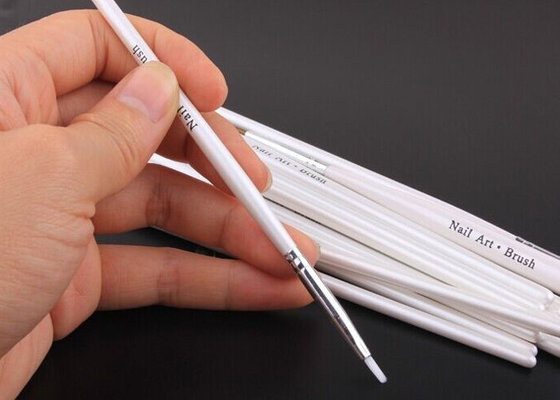 White Synthetic Nail Cleaning Brush / Draw Pattern Painting Nail Art Brush Set