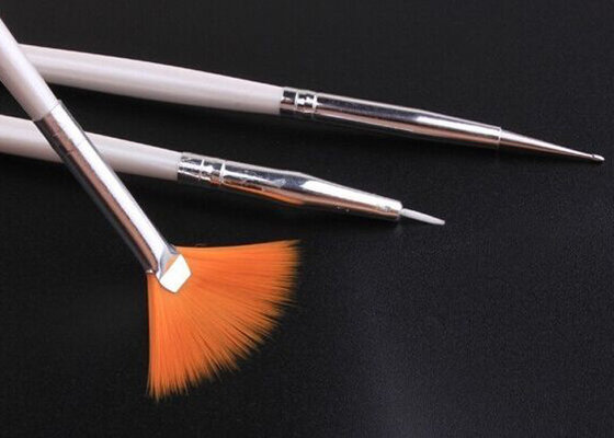 White Synthetic Nail Cleaning Brush / Draw Pattern Painting Nail Art Brush Set