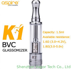 China 100% Autentic Aspire K1 BVC eGo Atomizer Clearomizer 1.5mL Pyrex Glass Tank Aspire K1 Glassomizer With Huge Vapor supplier