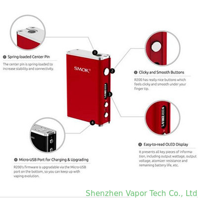 Smok R200 Kit black/white/red/silver R200w TC box mod with fast shipping supplier